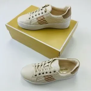Michael Kors | Shoes | Michael Kors Nwt Cream Sneakers Womens Size 7m ...